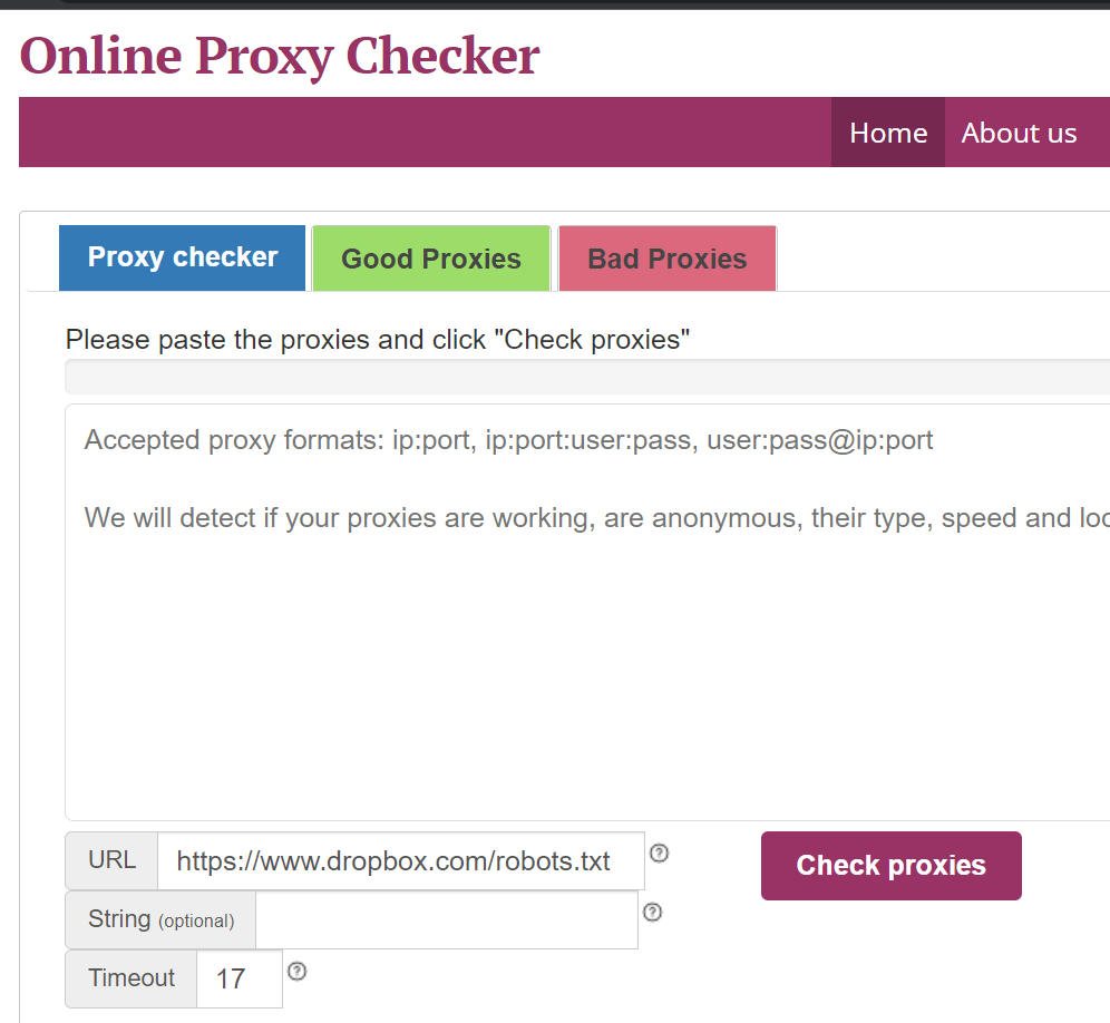 Online proxy checker - Private Proxy